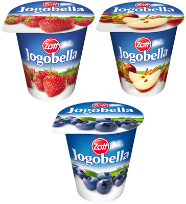 Zott Jogobella Standard Mix příchutí (Jahoda, Pečené jablko, Borůvka ...