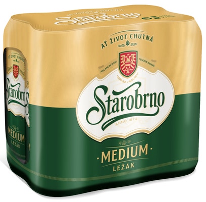 Starobrno Medium pivo v plechu 6x500ml | Košík.cz